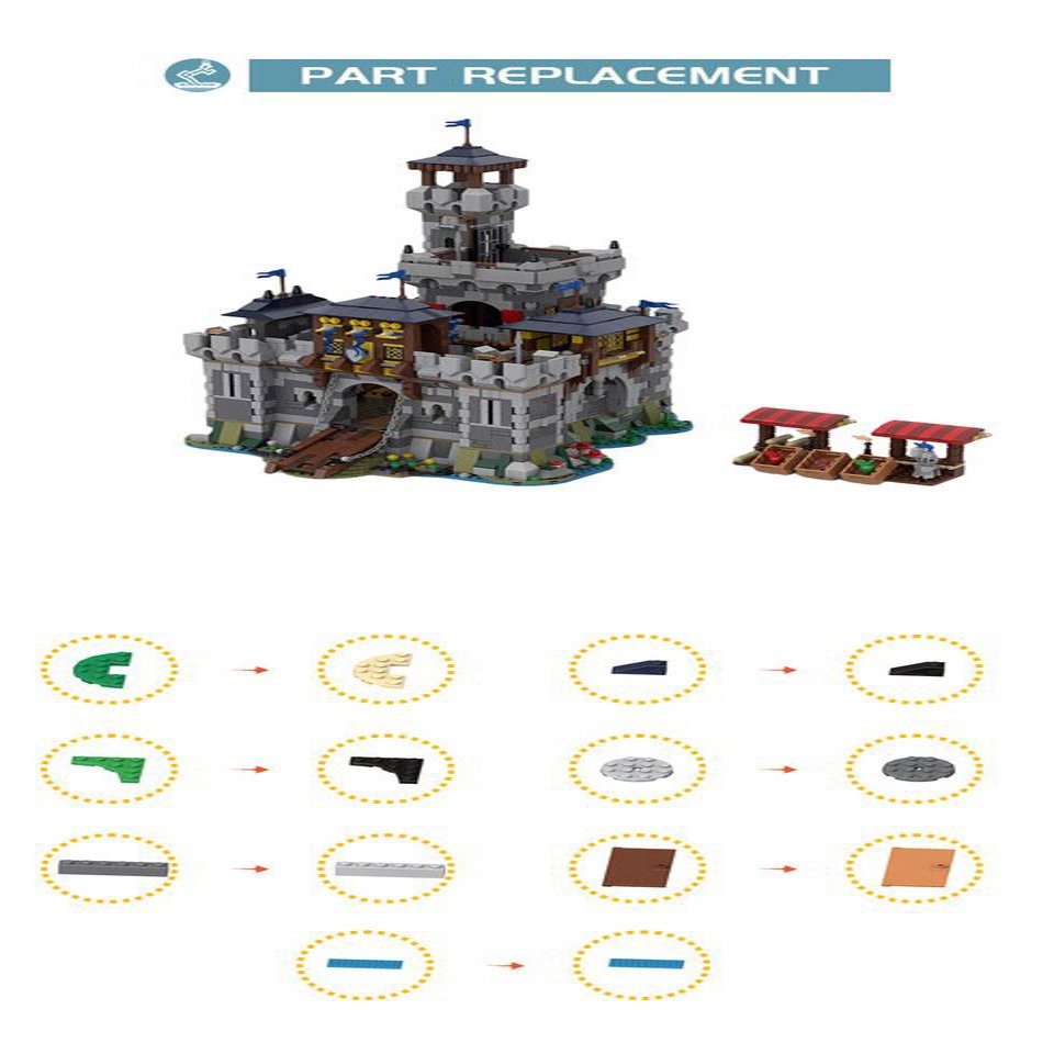 LEGO- MOC - 80329 Строительная Серия Средневековая Крепость / Замок ...