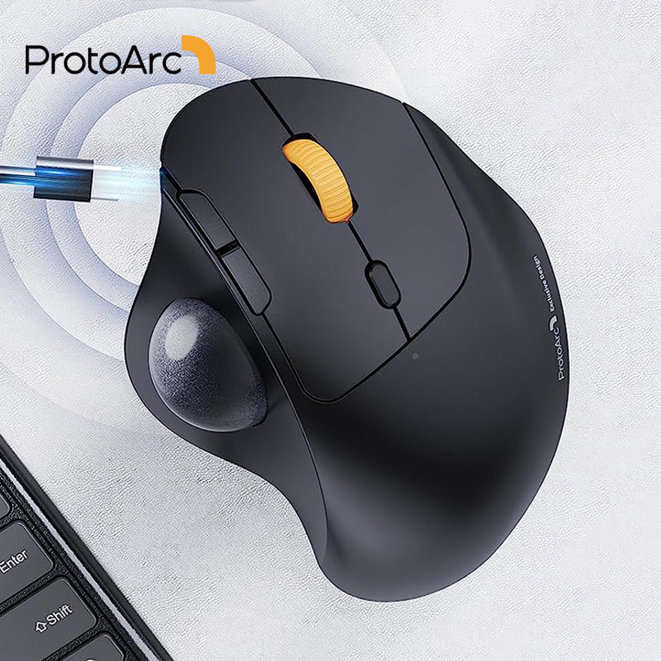 ProtoArc Wireless Trackball Mouse 2.4g Ergonomic Rollerball Mouse ...