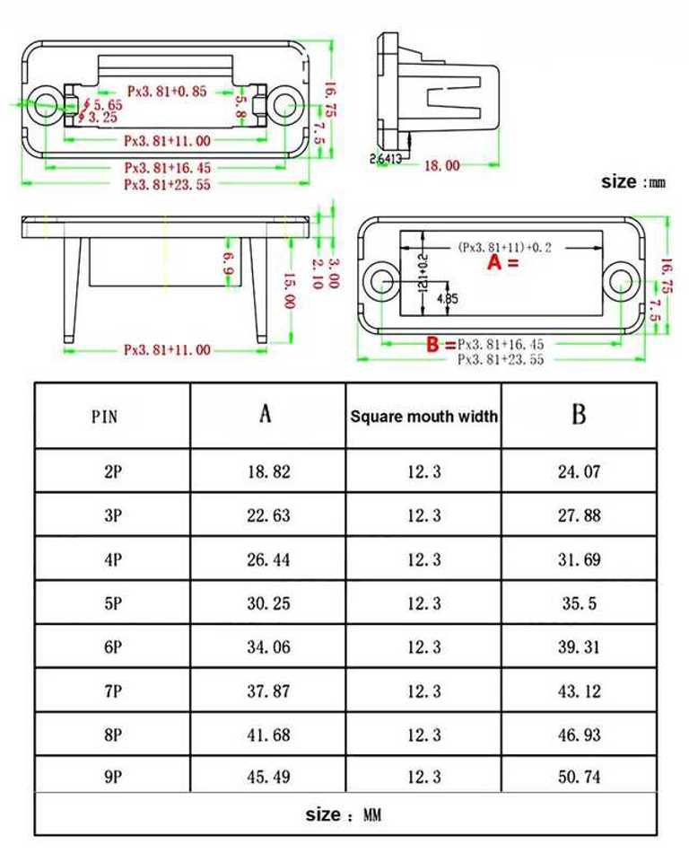 5/10 Наборов 15EDGWC 2P/3P/4P/5P/6P/8P/9P Разъемный Клеммный Блок JM15EDGKM Шаг 3.81 ММ | AliExpress