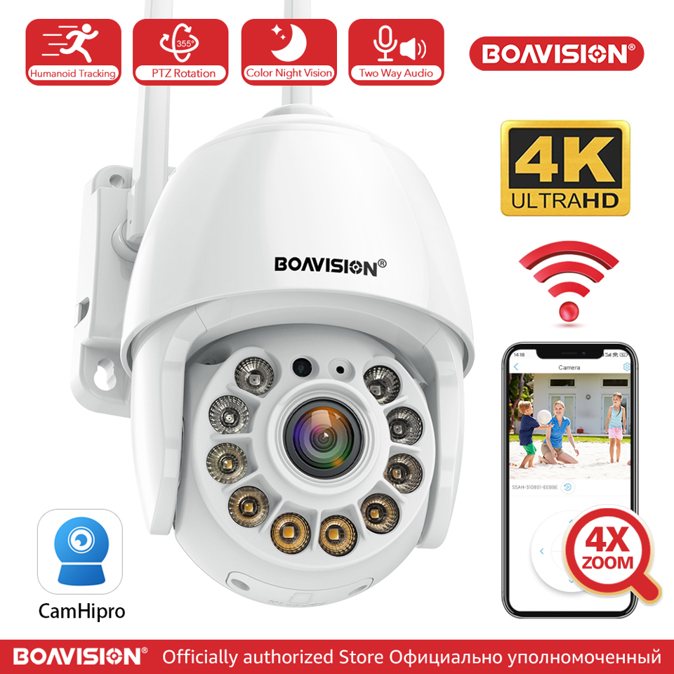 BOAVISION 4K 8MP 5MP 2MP Wifi камера наблюдения AI обнаружение движения ...