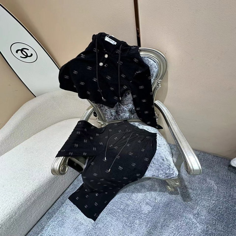 Chanel 24ss Новая худи + брюки повседневный комплект | AliExpress