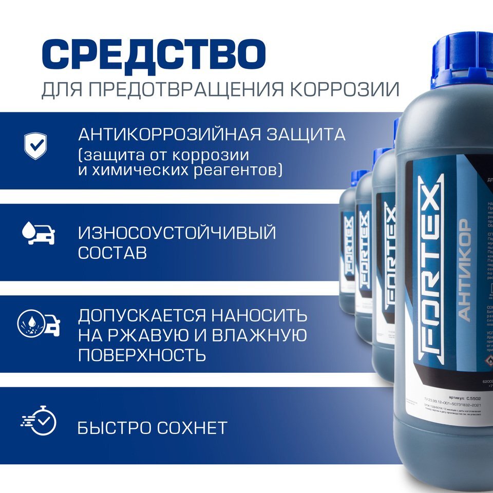 Антикор для автомобиля напыляемый Fortex Антикор, C.5502 | AliExpress