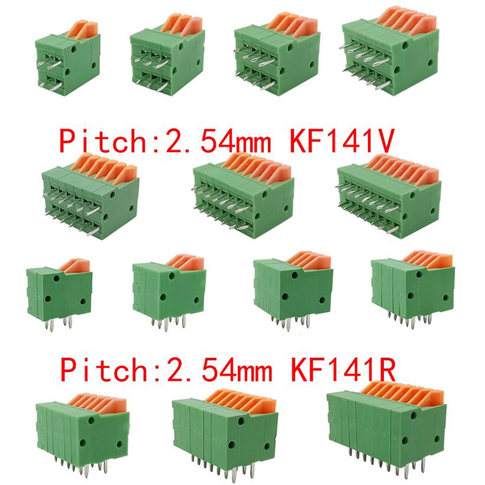10 KF141R KF141V 2,54 мм 2P - 10Pin PCB Установка рессорных разъемов ...