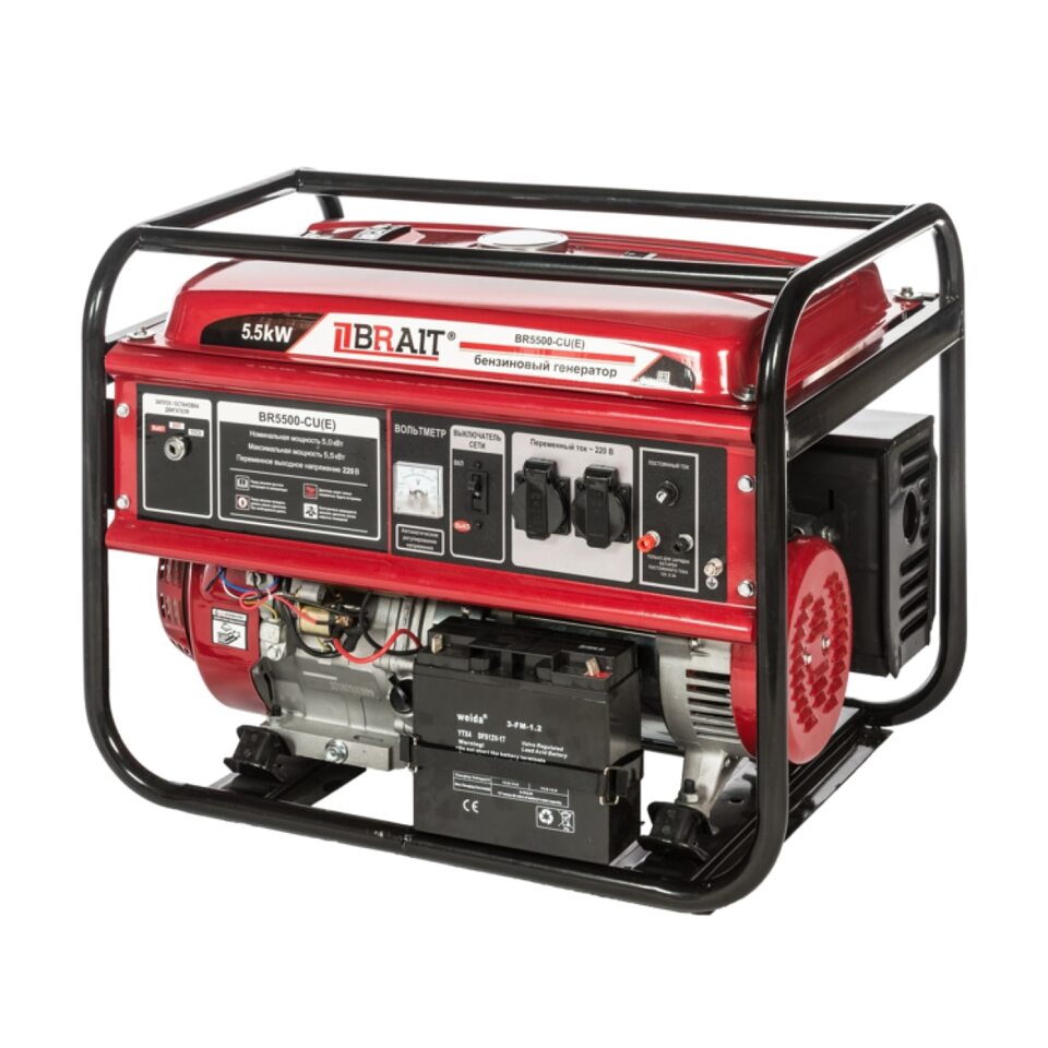 Генератор бензиновый BR5500-CU(Е) BRAIT, электростартер+аккумулятор, медная обмотка ...