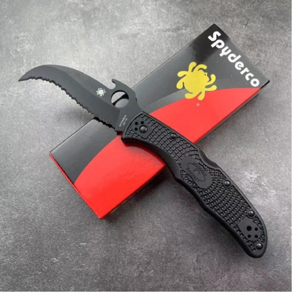 Новый складной нож Spyderco C12 с изогнутым полным лезвием 8cr14mov с ...