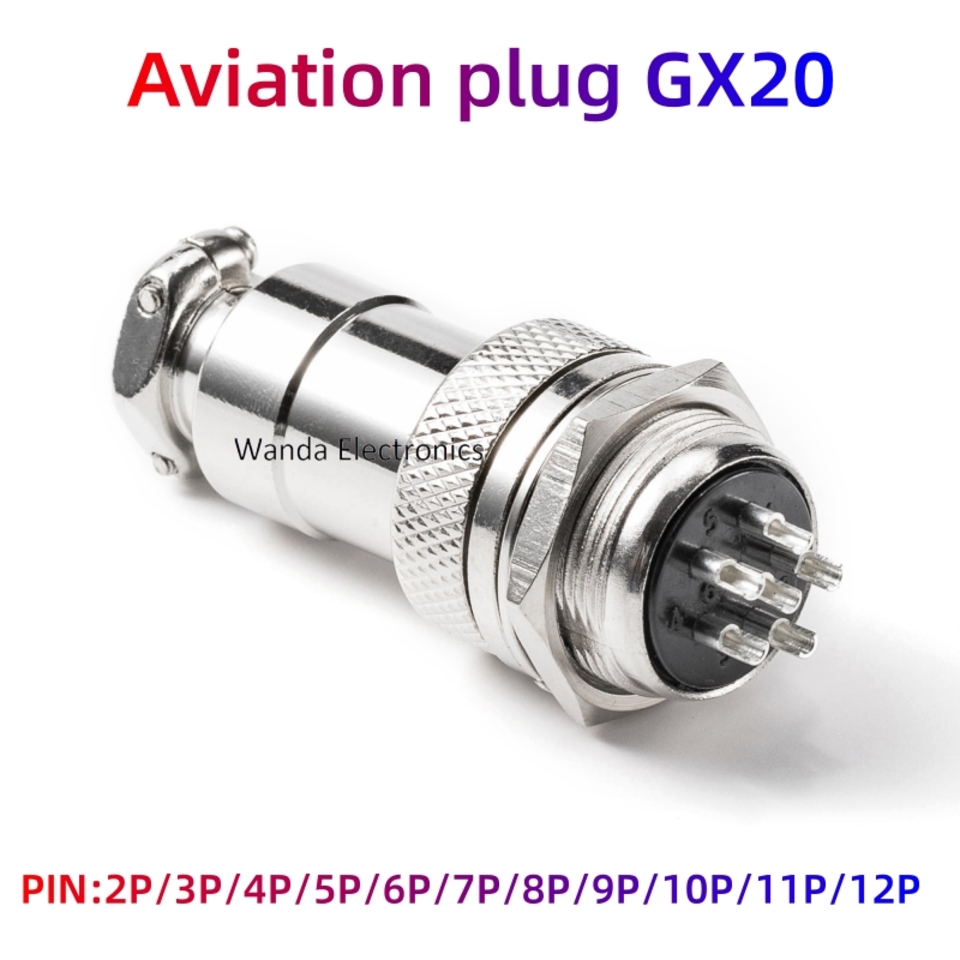 1 набор мужских розеток и женских вилок GX20 Aviation 20 мм металлический круглый быстрый разъем ...